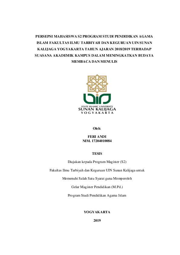 (PDF) Persepsi Mahasiswa S2 Program Studi Pendidikan Agama Islam ...