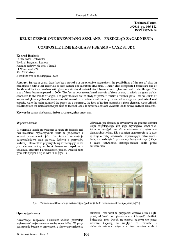 (PDF) Composite timber-glass i-beams - case study