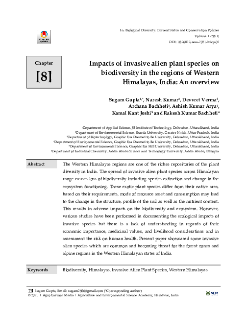 (PDF) Impacts of invasive alien plant species on biodiversity in the ...
