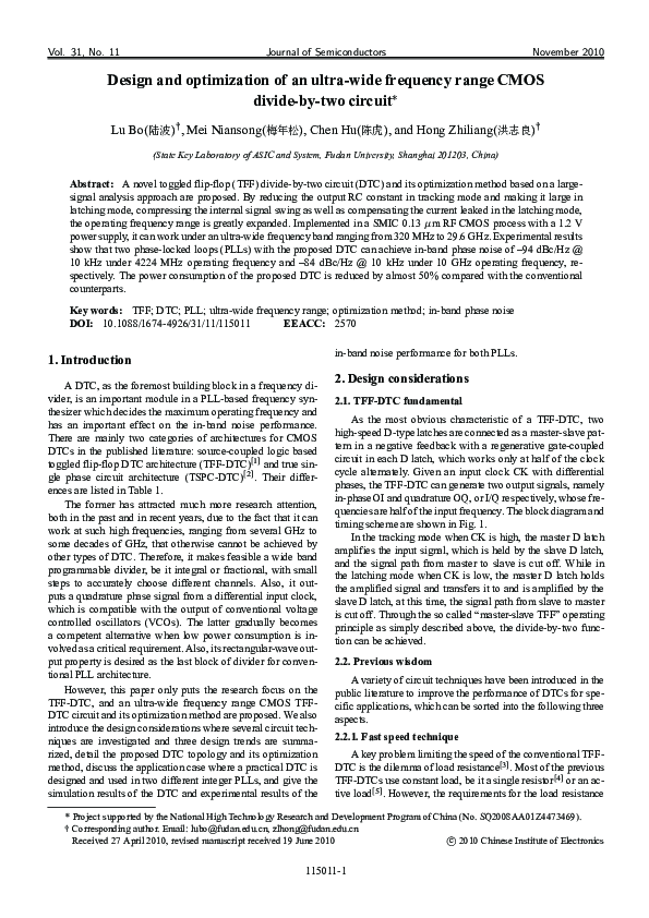 (PDF) Design and optimization of an ultra-wide frequency range CMOS ...