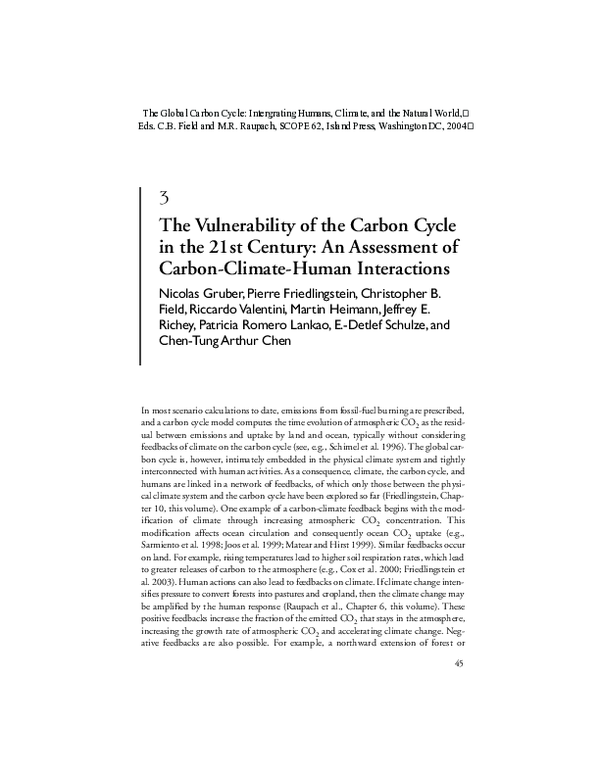 (PDF) The vulnerability of the carbon cycle in the 21st century: An ...
