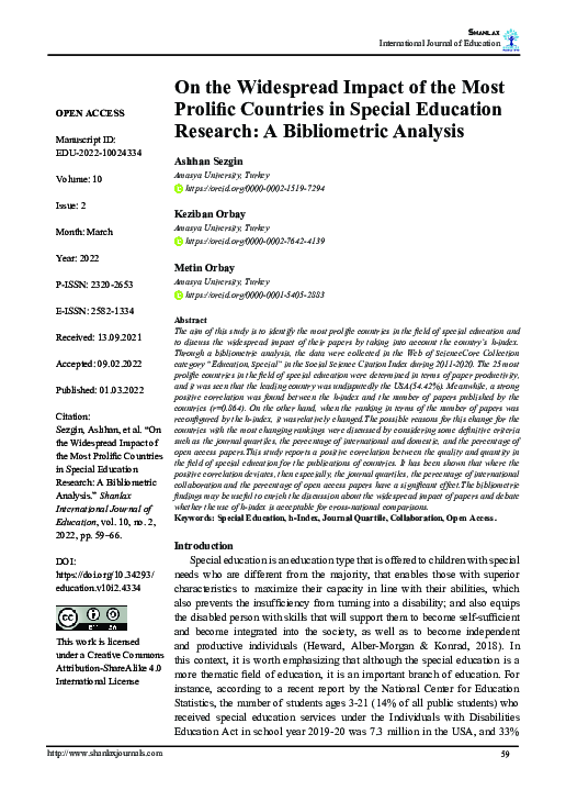 (PDF) On the Widespread Impact of the Most Prolific Countries in ...