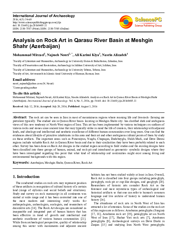 (PDF) Analysis on Rock Art in Qarasu River Basin at Meshgin Shahr ...