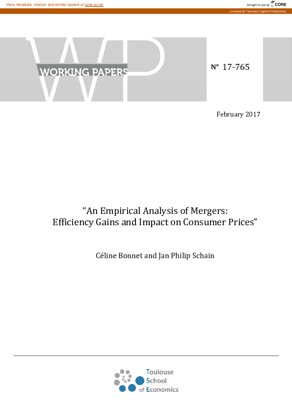 (PDF) An Empirical Analysis of Mergers (PDF) An Empirical Analysis of Mergers