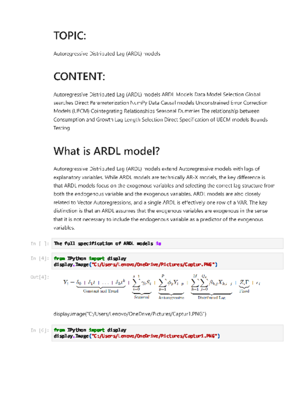 (PDF) ARDL MODEL