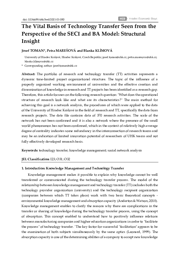 (PDF) The Vital Basis of Technology Transfer Seen from the Perspective ...