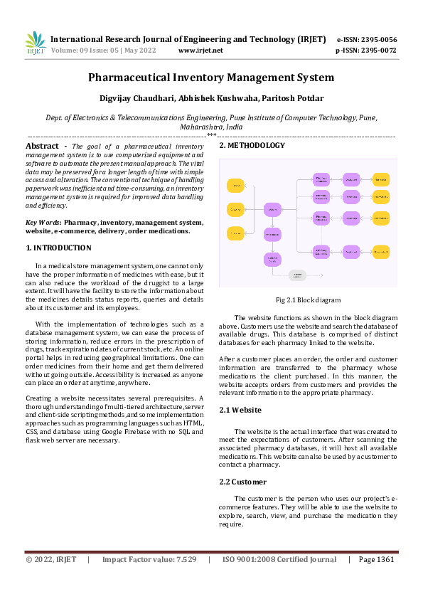(PDF) Pharmaceutical Inventory Management System