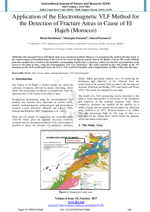 (PDF) Licensed Under Creative Commons Attribution CC BY Application of the Electromagnetic VLF ...