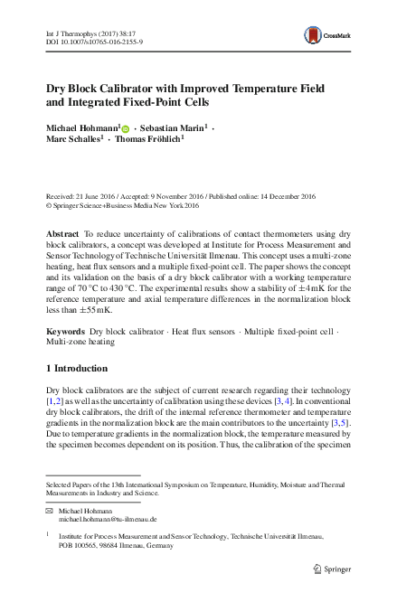 (PDF) Dry Block Calibrator with Improved Temperature Field and ...