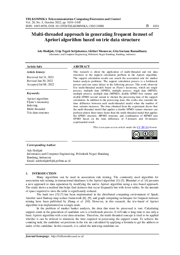 Pdf Multi Threaded Approach In Generating Frequent Itemset Of Apriori