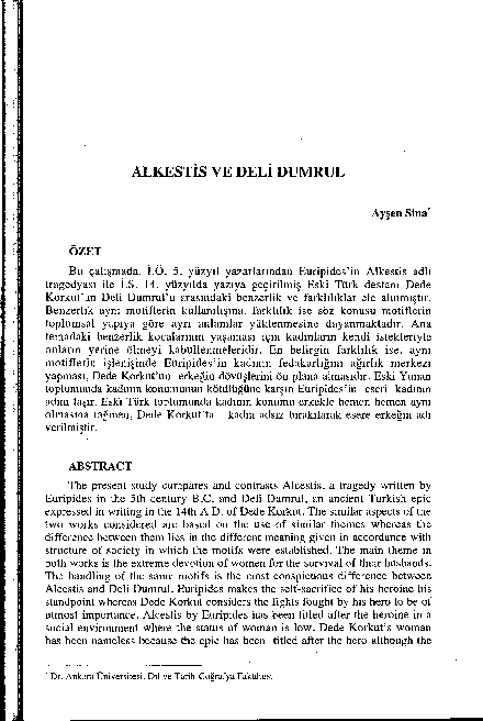 (PDF) Alkestis ve Deli Dumrul