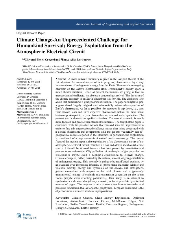 (PDF) Climate Change-An Unprecedented Challenge for Humankind Survival ...