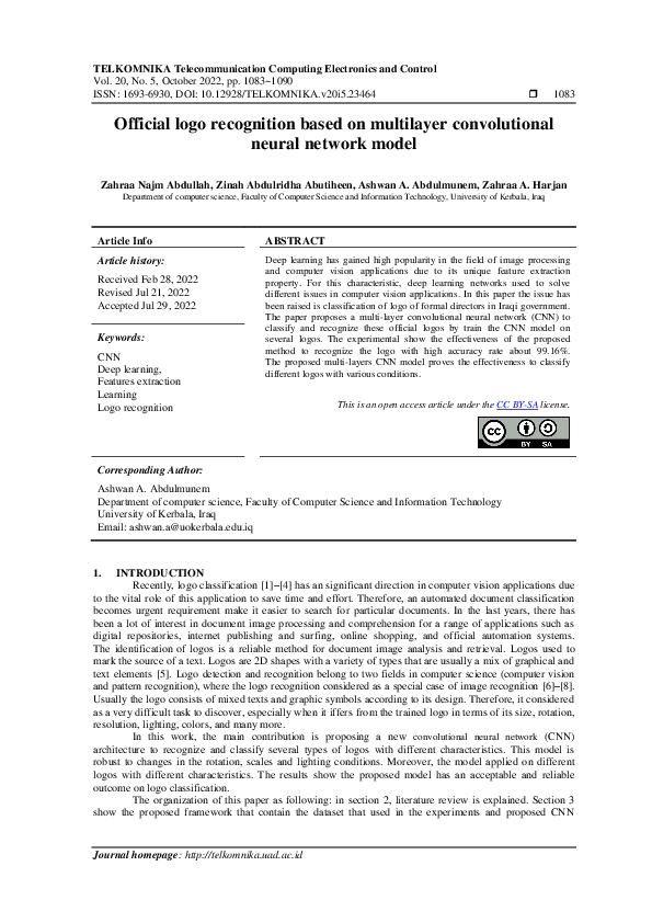 (PDF) Official logo recognition based on multilayer convolutional ...