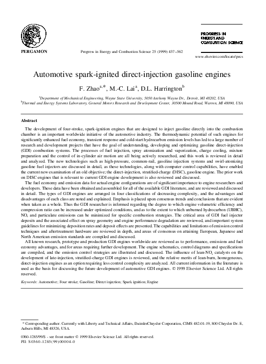 (PDF) Automotive spark-ignited direct-injection gasoline engines