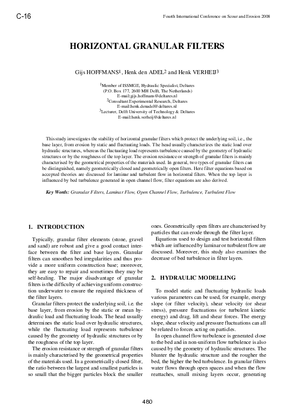 (PDF) Horizontal Granular Filters
