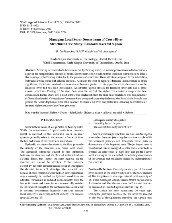 (PDF) Local Scour Downstream of Hydraulic Structures