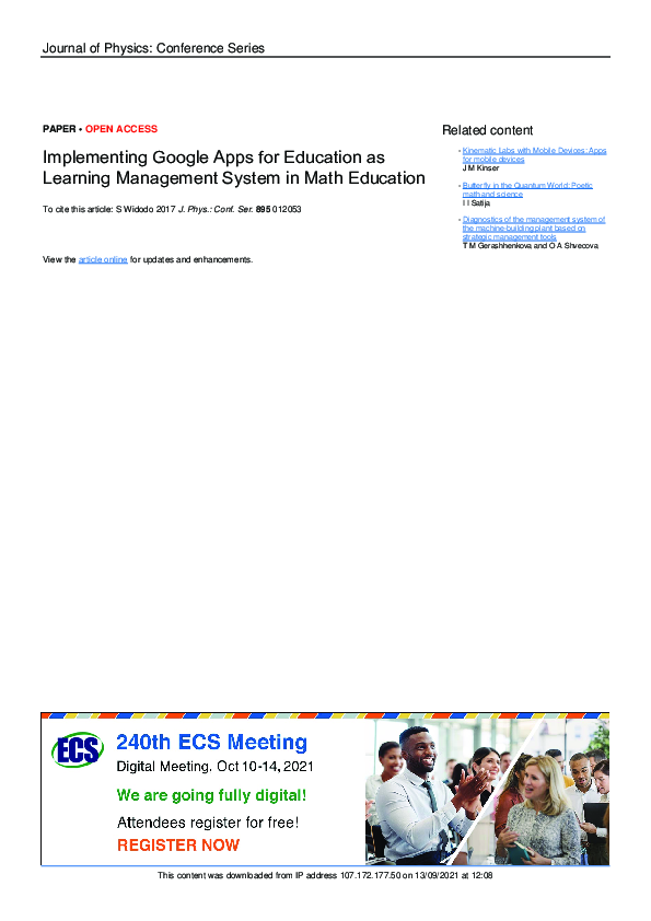(PDF) Implementing Google Apps for Education as Learning Management ...