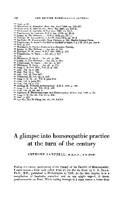 (PDF) A glimpse into homœopathic practice at the turn of the century