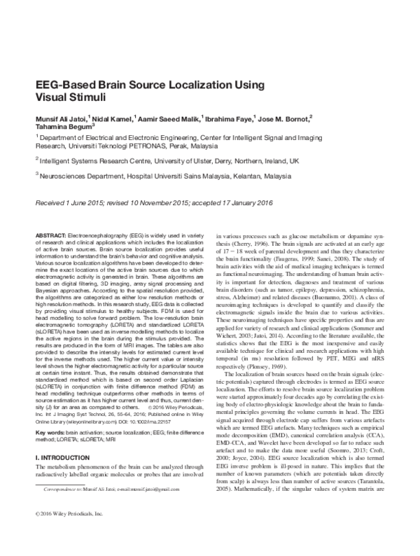 (PDF) EEG-based brain source localization using visual stimuli