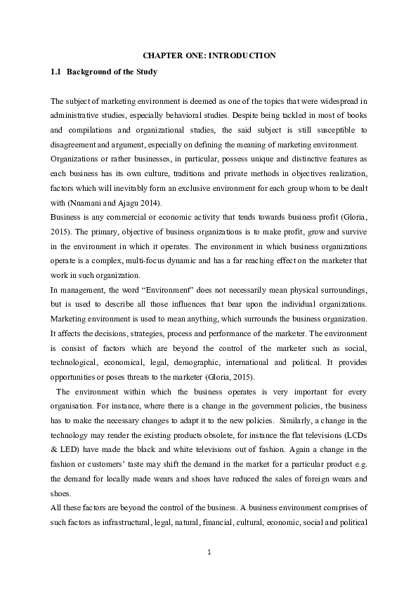 CHAPTER ONE: INTRODUCTION