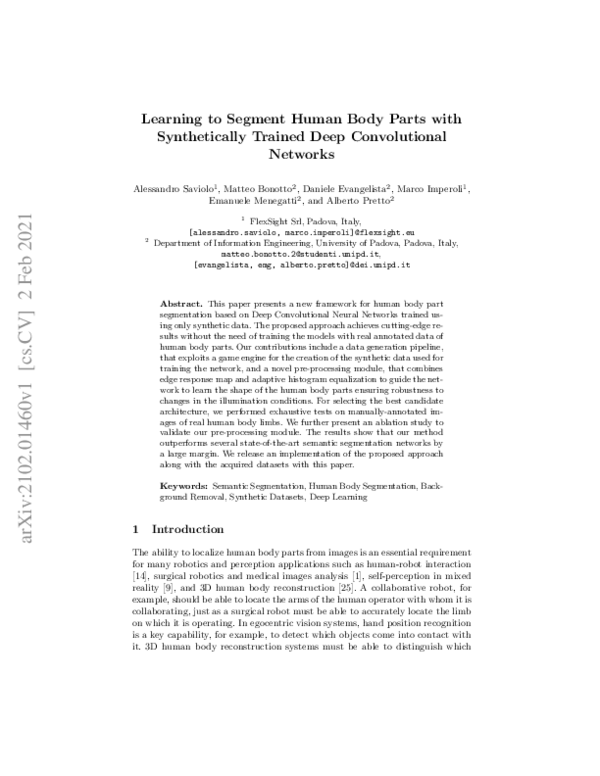 (PDF) Learning to Segment Human Body Parts with Synthetically Trained ...