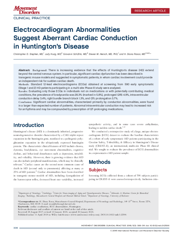 (PDF) Electrocardiogram Abnormalities Suggest Aberrant Cardiac ...