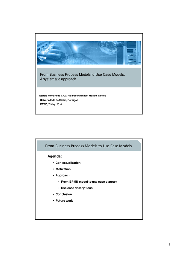 (PDF) From business process models to use case models: A systematic approach