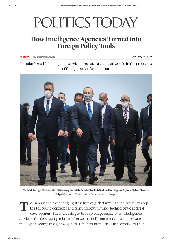(PDF) How Intelligence Agencies Turned into Foreign Policy Tools ...