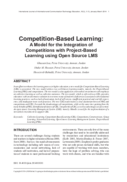 (PDF) Competition-Based Learning