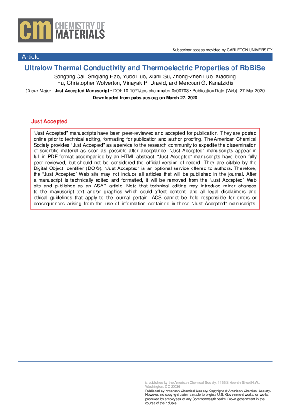 (PDF) Ultralow thermal conductivity and thermoelectric properties of carbon nanotubes doped ...