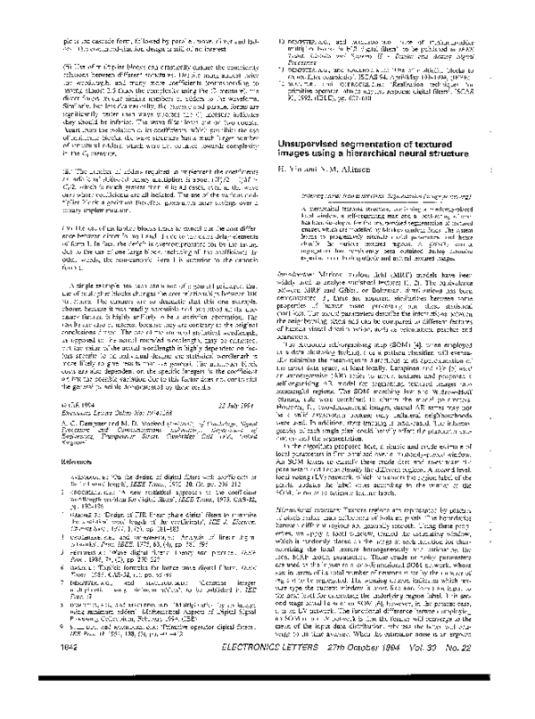 Pdf Unsupervised Segmentation Of Textured Images Using A Hierarchical