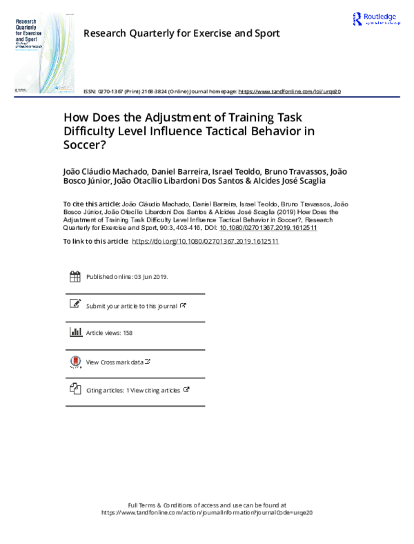 (PDF) How Does the Adjustment of Training Task Difficulty Level ...