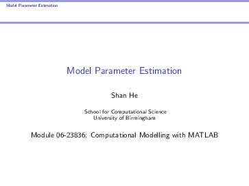 (PDF) Model Parameter Estimation