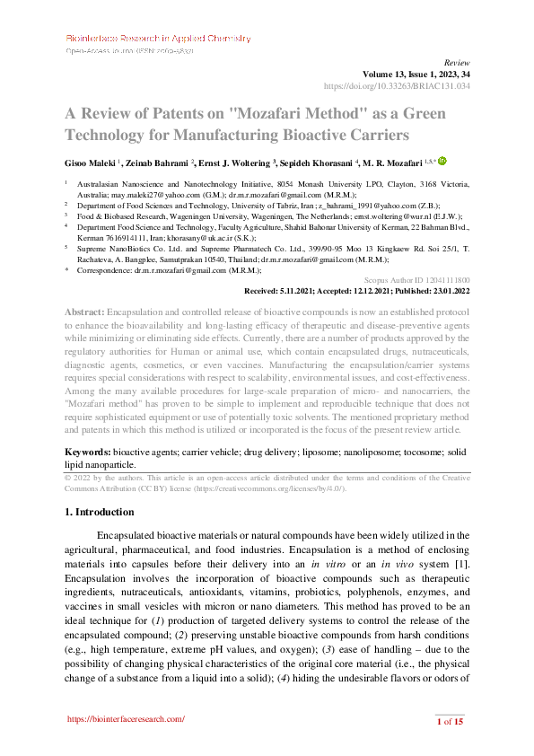 (PDF) A Review of Patents on “Mozafari Method” as a Green Technology ...