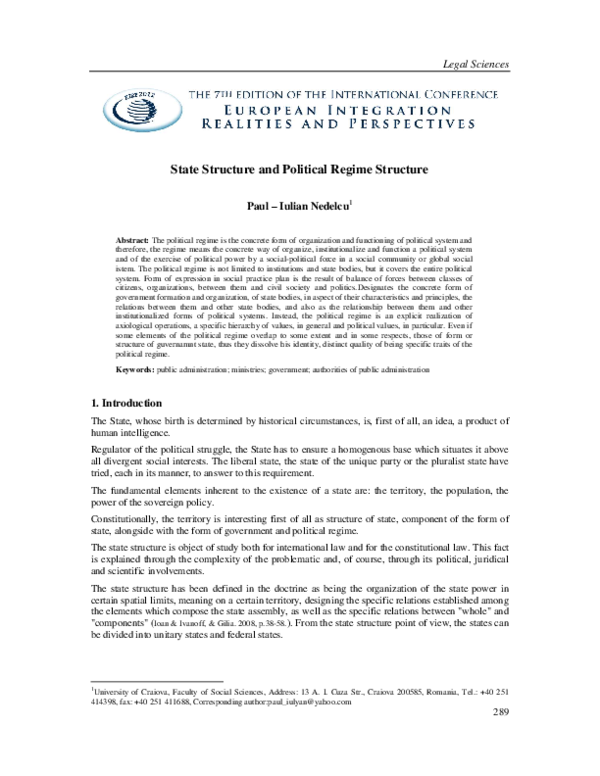(PDF) State Structure and Political Regime Structure