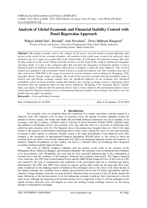 (PDF) Analysis of Global Economic and Financial Stability Control with ...