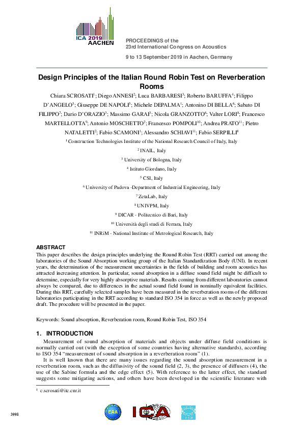 (PDF) Design Principles of the Italian Round Robin Test on ...