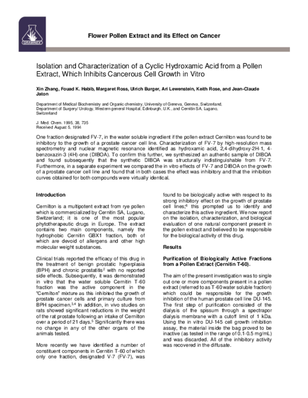 (PDF) Flower Pollen Extract and its Effect on Cancer Isolation and ...