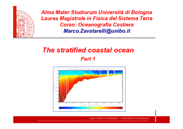 (PDF) Oceanografia Costiera (Zavatarelli). Lez6 (The stratified coastal ...