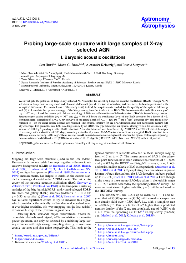 (PDF) Probing large-scale structure with large samples of X-ray ...