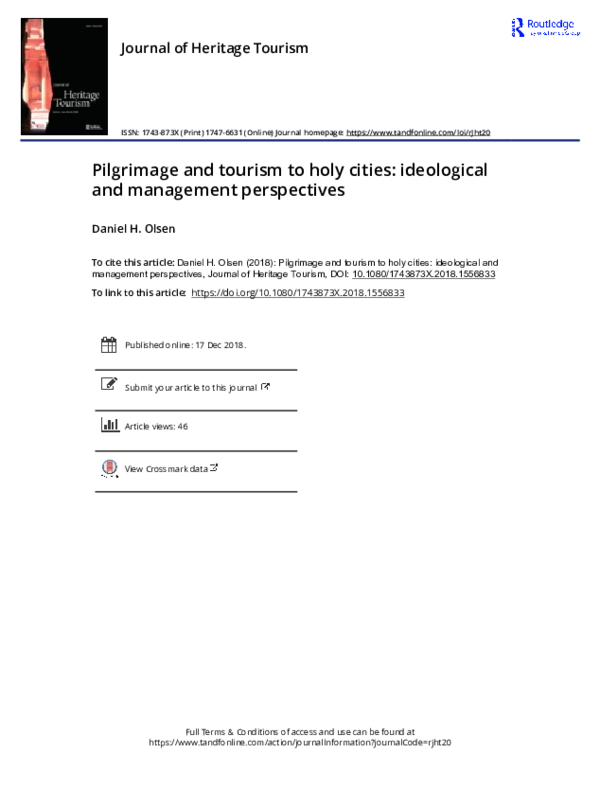 (PDF) Pilgrimage and tourism to holy cities: ideological and management ...
