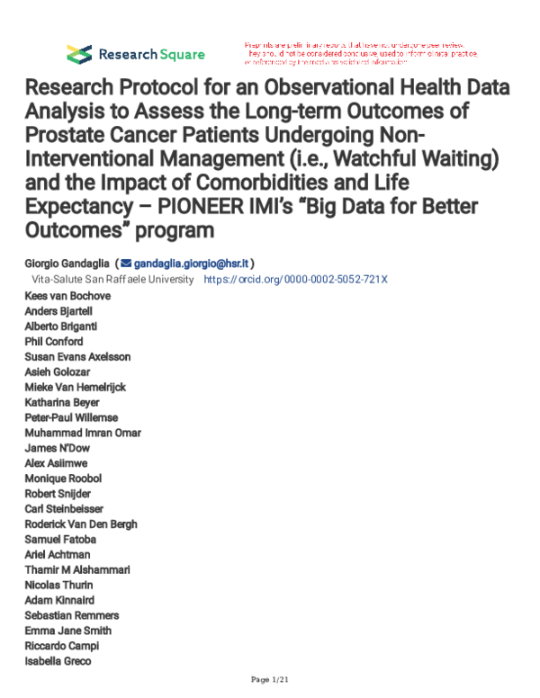 (PDF) Research Protocol for an Observational Health Data Analysis to Assess the Long-term ...
