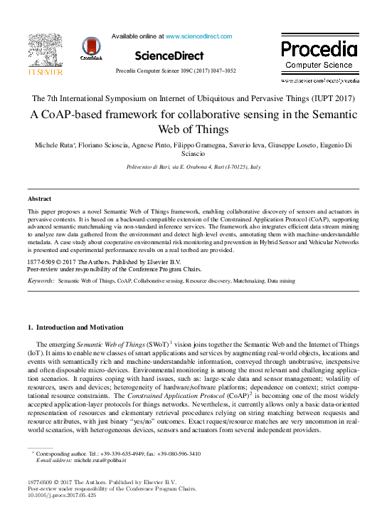 (PDF) A CoAP-based framework for collaborative sensing in the Semantic Web of Things