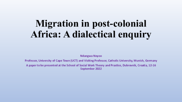 (PPT) Migration in post colonial Africa A dialectical enquiry