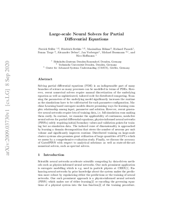(PDF) Large-scale Neural Solvers for Partial Differential Equations