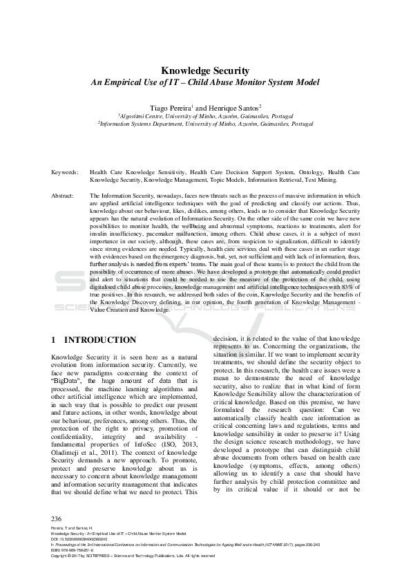 (PDF) Knowledge Security - An Empirical Use of IT – Child Abuse Monitor ...