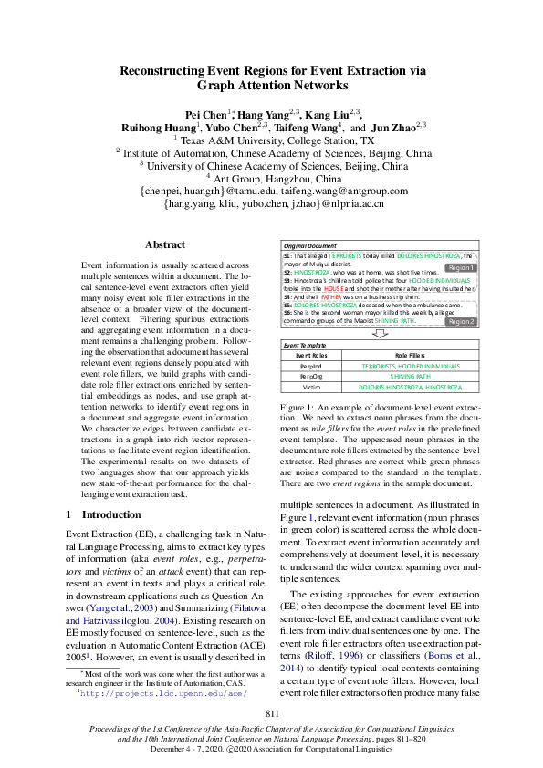 Pdf Reconstructing Event Regions For Event Extraction Via Graph