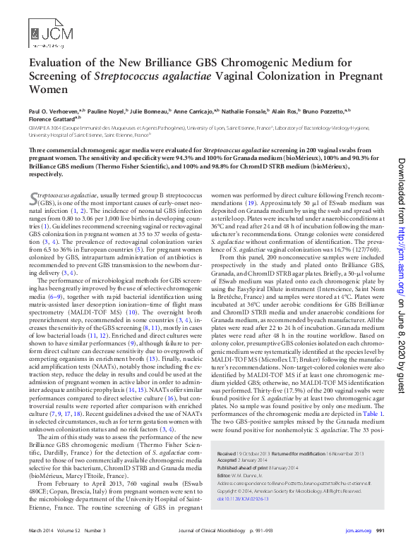 (PDF) Evaluation of the New Brilliance GBS Chromogenic Medium for ...