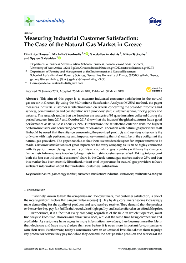 (PDF) Measuring Industrial Customer Satisfaction: The Case of the ...