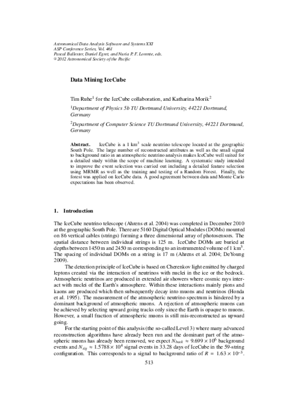 (PDF) Data Mining IceCube